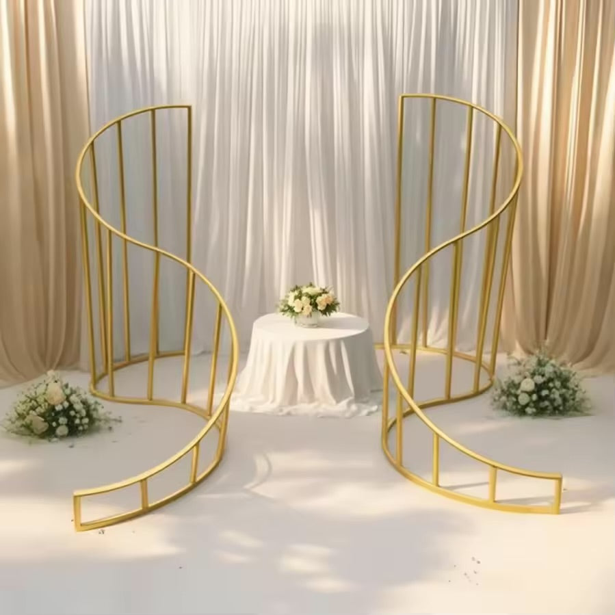 Gold Wrought Iron Backdrop Stand – The Azhane Ohara Society of Luxury ...